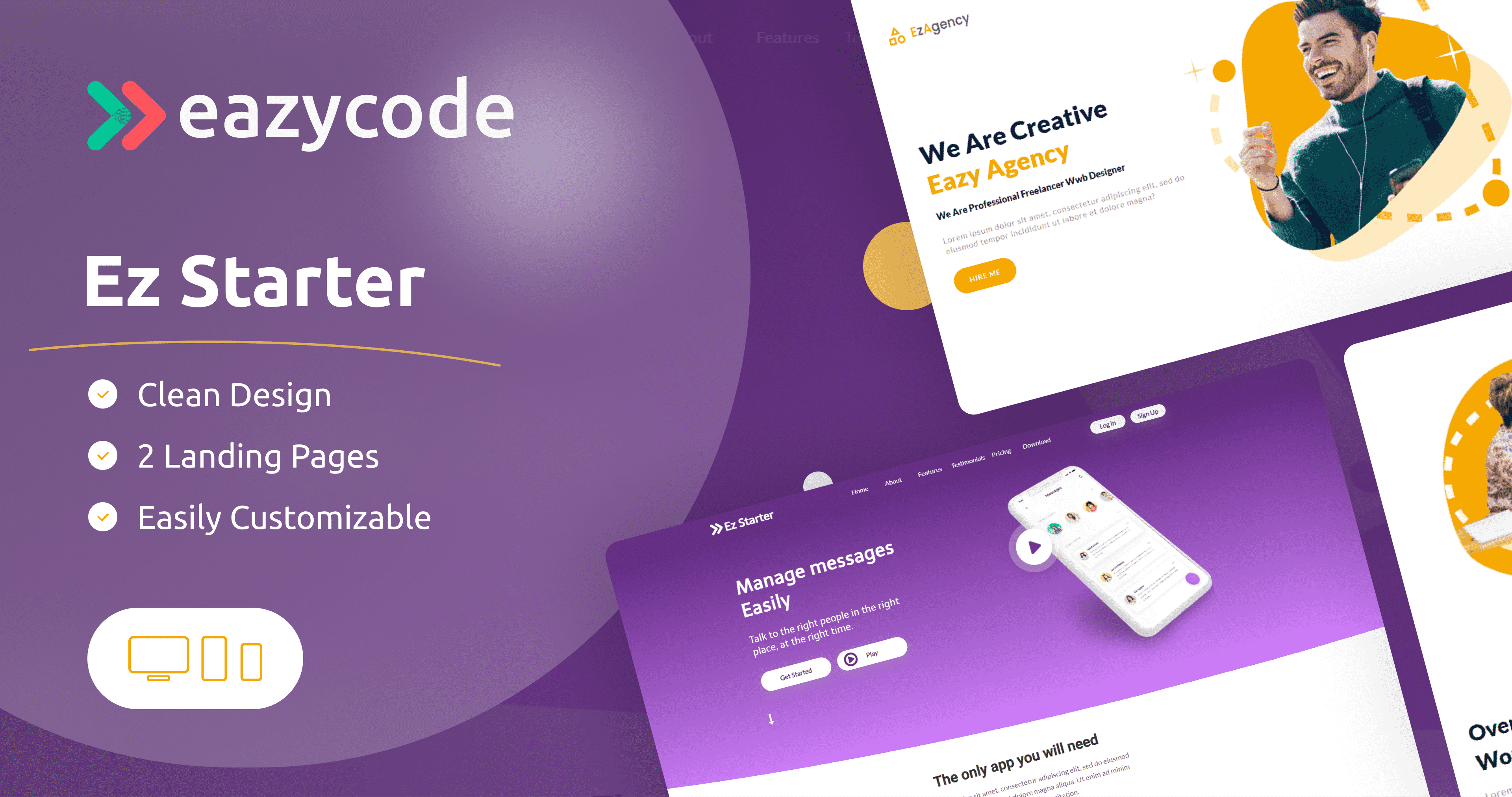 Ez Starter - Landing Page template - NoCode Bubble.io Template by EazyCode - NoCode Agency